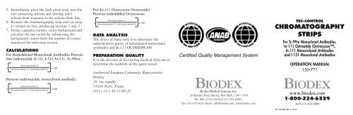 Manual, Tec-Control Chromatography Strips, Dark Green ... - Biodex