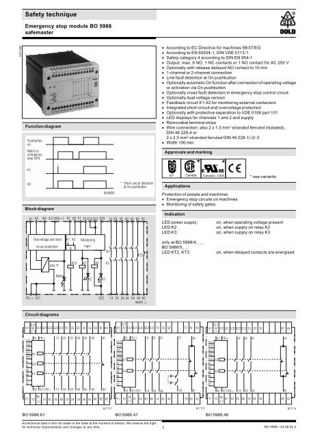 Emergency stop module BO 5988