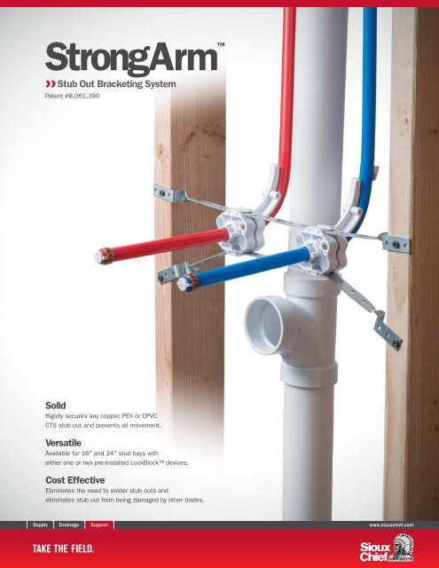 Solid Versatile Cost Effective Stub Out Bracketing System - Sioux Chief