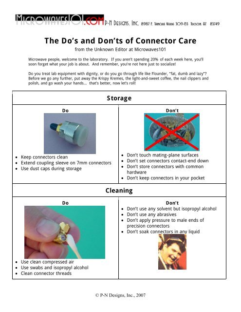 The Do's and Don'ts of Connector Care - Microwaves101.com