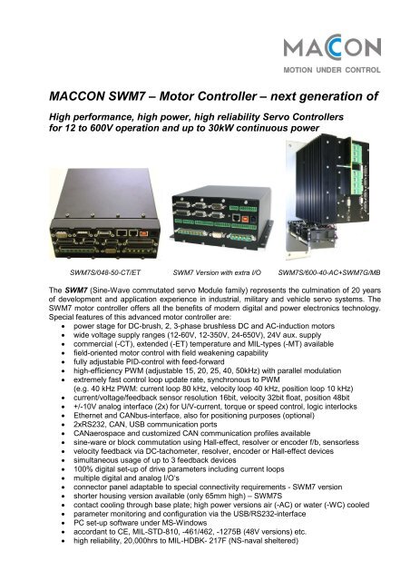 SWM7 Datasheet - MACCON GmbH