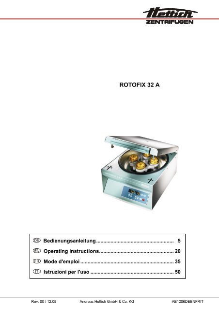ROTOFIX 32 A - Hettich Instruments