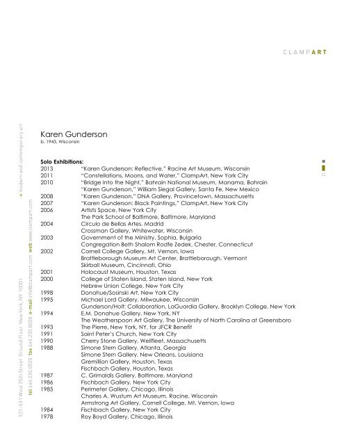 Karen Gunderson Resume - ClampArt