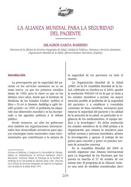 Alianza mundial para la seguridad del paciente - Fundación ...