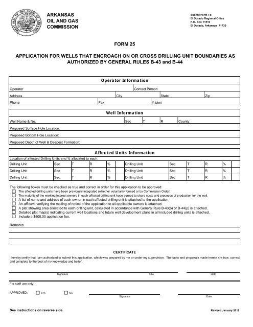Form 25 - Application for Adm Location Exception.pdf - Arkansas Oil ...