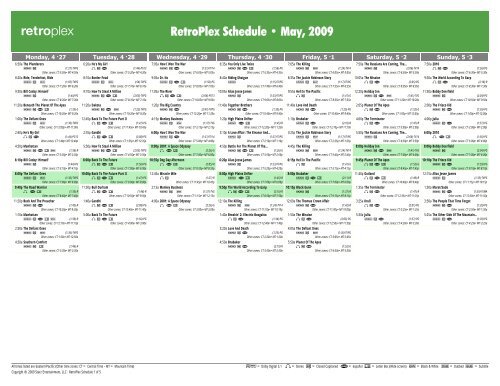 RetroPlex - May, 2009 Schedule - Starz