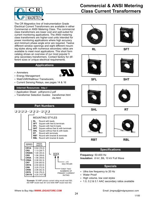 Commercial & ANSI Metering Class Current Transformers