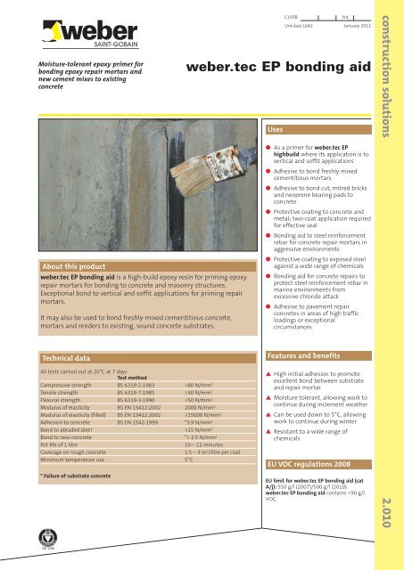 02.010 weber.tec EP bonding aid.qxp - Weber Ireland