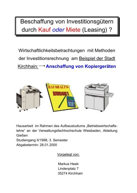 Kauf / Leasing - Markus Heeb