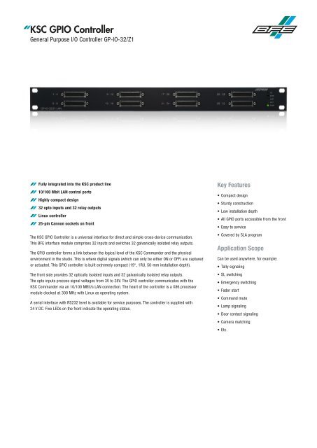 KSC GPIO Controller - BFE Studio
