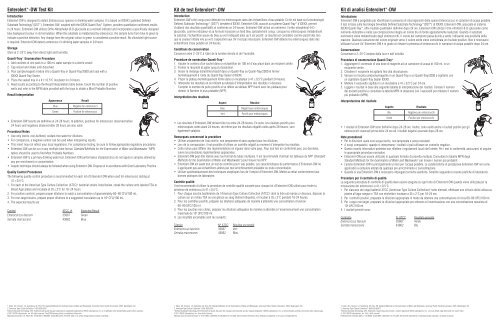 Enterolert-DW Test Kit Package Insert - IDEXX Laboratories