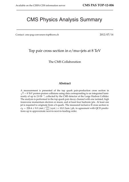 Fulltext in PDF - CERN Document Server