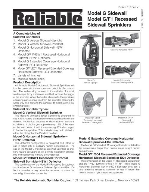 112 Rev. V.indd - Reliable Automatic Sprinkler Co.