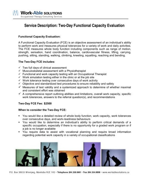 Two-Day Functional Capacity Evaluation - Work-Able Solutions