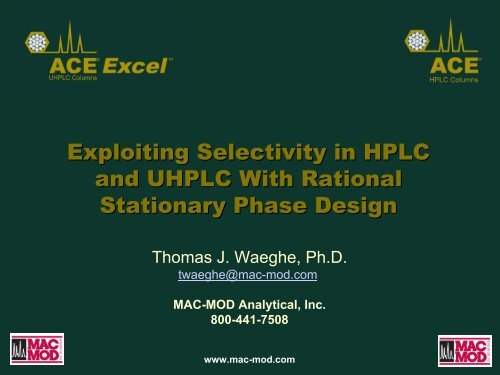ACE C18-AR and C18-PFP - Hplc.eu