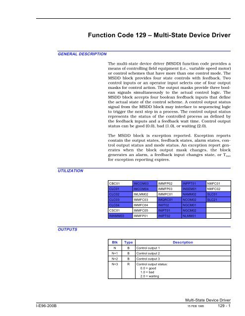 FC 129 - Multi-State Device Driver - ABB SolutionsBank