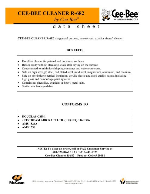 CEE-BEE CLEANER R-682 - McGean