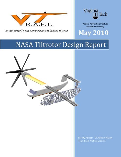 NASA Tiltrotor Design Report - the AOE home page - Virginia Tech
