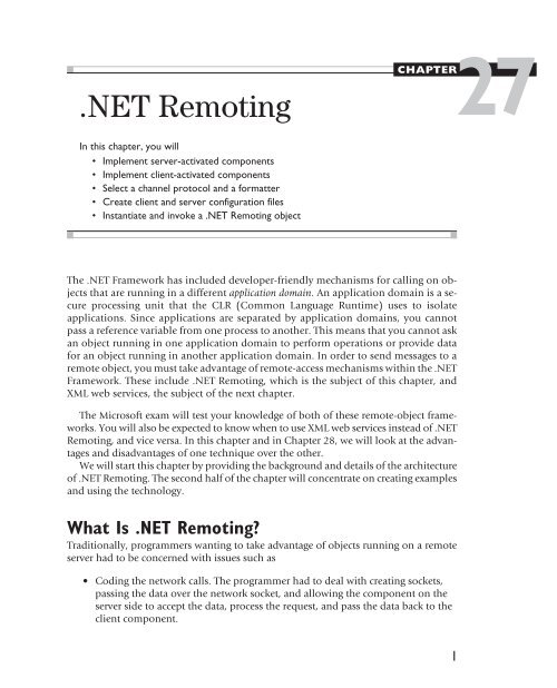Chapter 27: .NET Remoting - A2Z Dotnet
