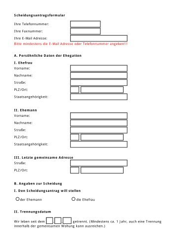 Scheidungsantragsformular Magazine