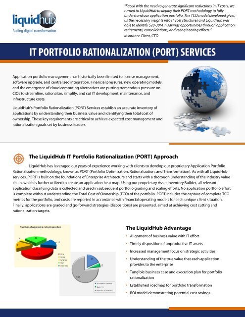 IT PORTFOLIO RATIONALIZATION (PORT) SERVICES - LiquidHub