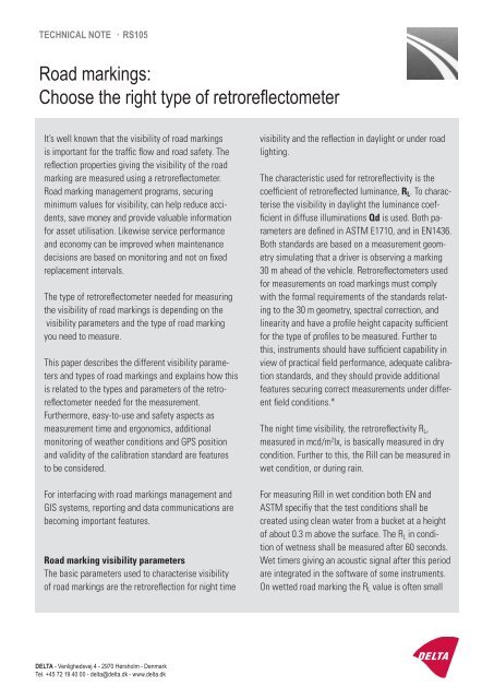Retroreflectometer Delta DELTA RetroSign Type 4500, Road Sign