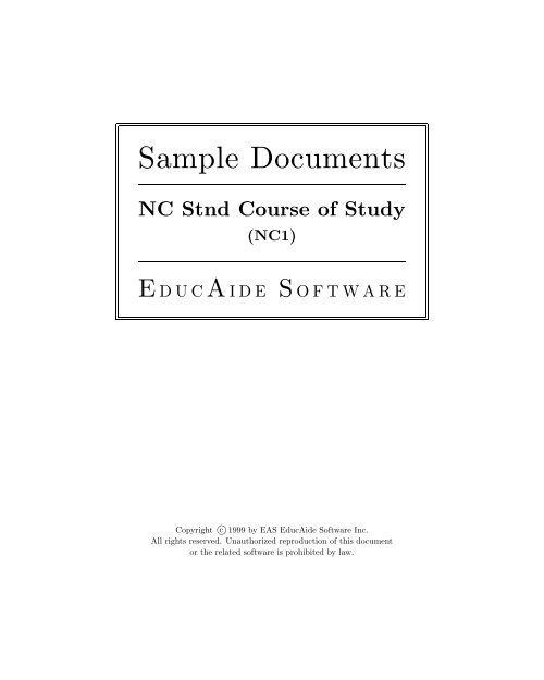 Sample Documents - EducAide Software