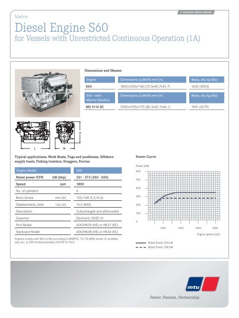 Diesel Engine S60 - MTU Shop