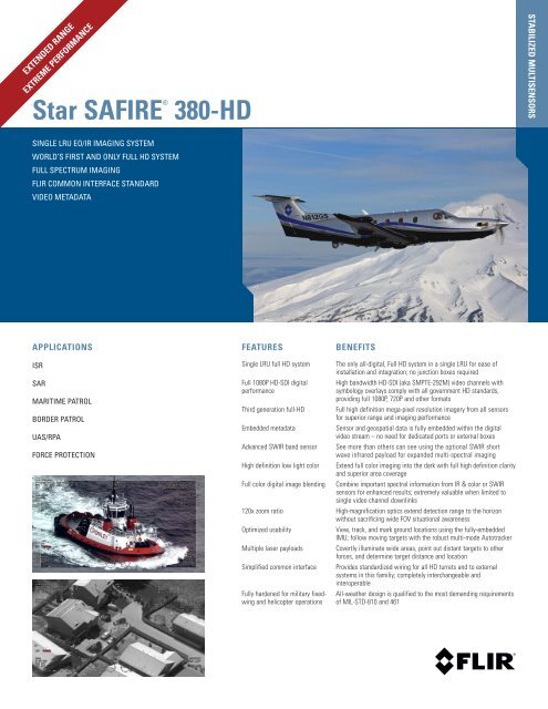 Star SAFIRE 380-HD - LTR 06012012.indd - FLIR.com - FLIR Systems