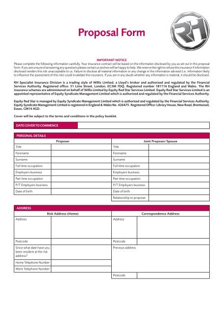 Insurance Proposal Template