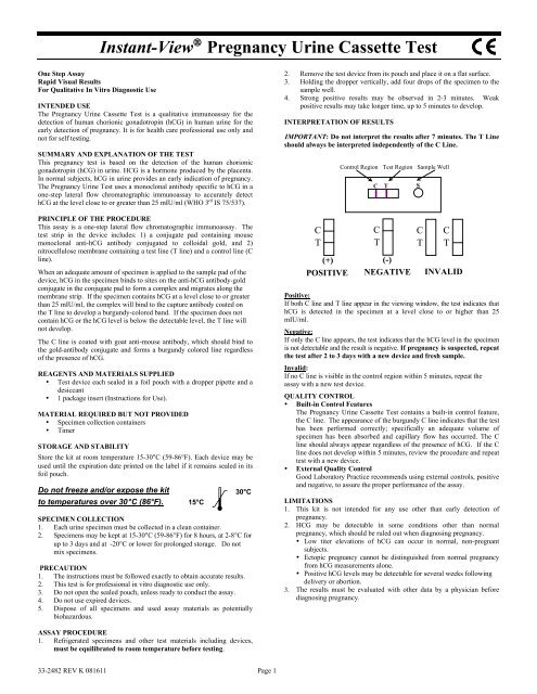 Instant-View Pregnancy Urine Cassette Test - MD Doctors Direct