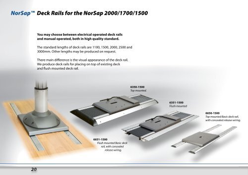 NorSapâ ¢ Deck Rails for the NorSap 2000/1700/1500 - NorSap AS