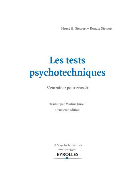 Les tests psychotechniques - Free