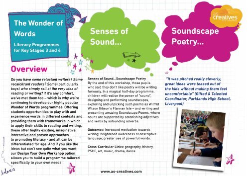Overview Senses of Sound... Soundscape Poetry... - As Creatives