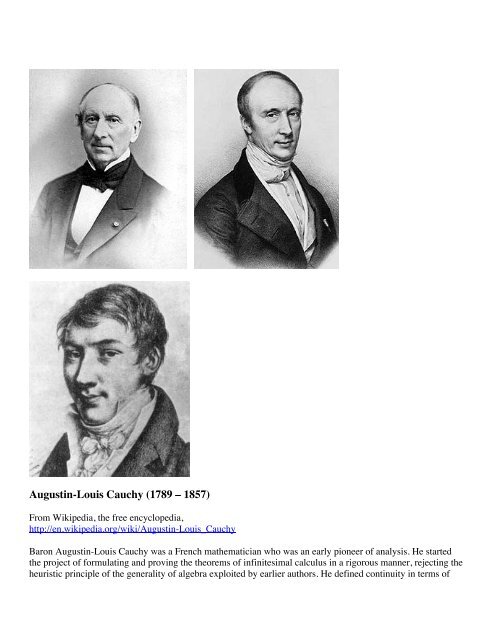 Augustin-Louis Cauchy (1789 â 1857) - Shellbuckling.com