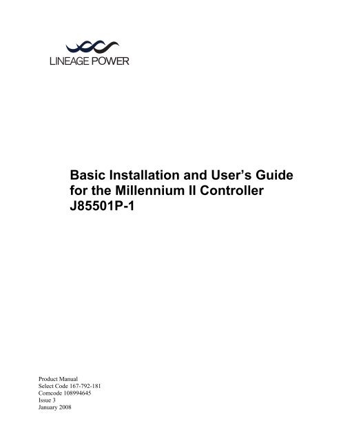 Galaxy Millennium II Controller - Lineage Power