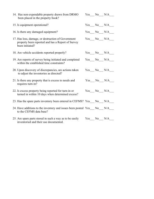 14. Has non-expendable pr