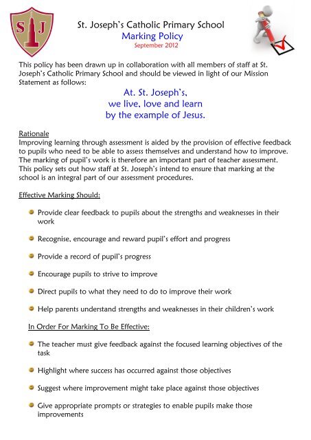 St. Joseph's Catholic Primary School Marking Policy At. St. Joseph's ...