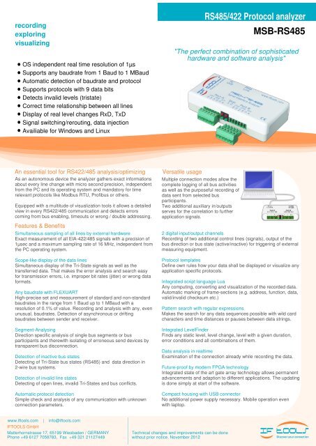 RS485/422 Protocol analyzer - IFTools