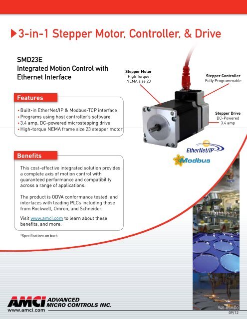AMCI SMD23E Integrated Stepper Motor, Drive and Indexer ...