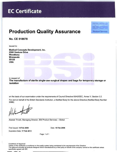 EC Certificate - Medical Concepts Development