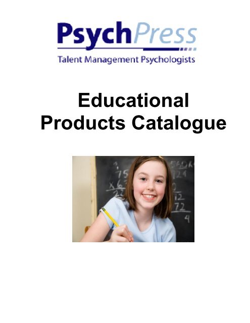 Educational Products Catalogue - Psych Press