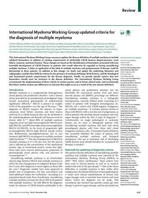 2014 Lancet Oncology_Rajkumar_ IMWG 2014 Diagnostic criteria