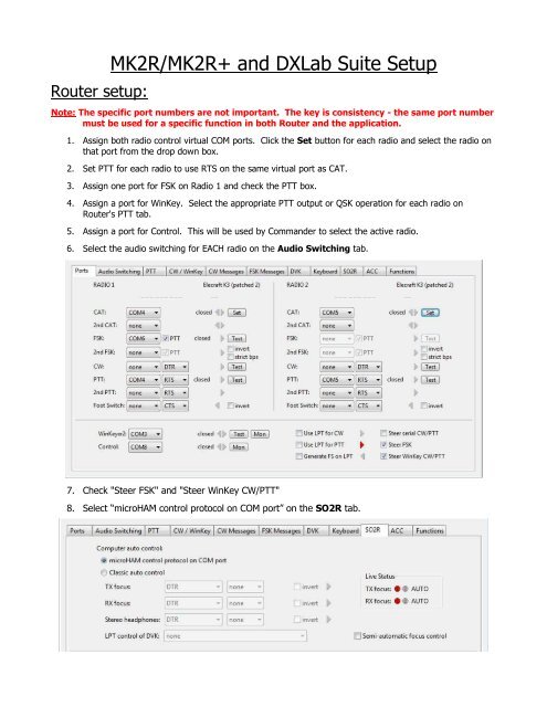 MK2R/MK2R+ and DXLab Suite Setup - microHAM