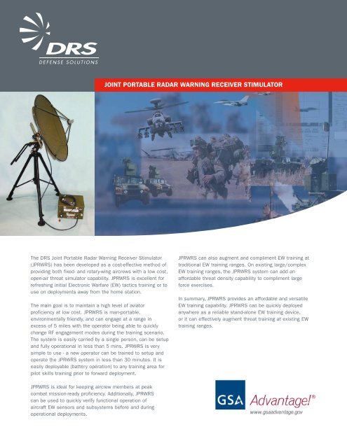 Joint Portable Radar Warning Receiver Stimulator (JPRWRS)