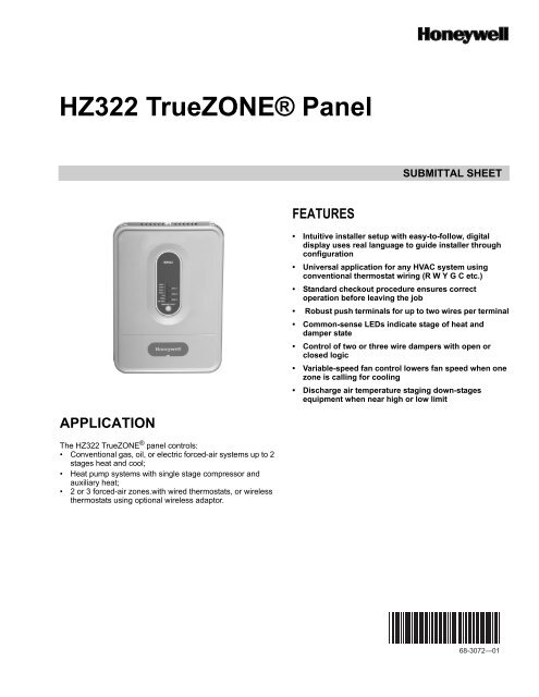 68-3072_A: HZ322 TrueZONE Panel - PEX Universe