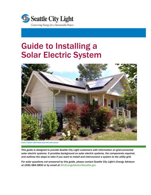 Guide to Installing a Solar Electric System - City of Seattle