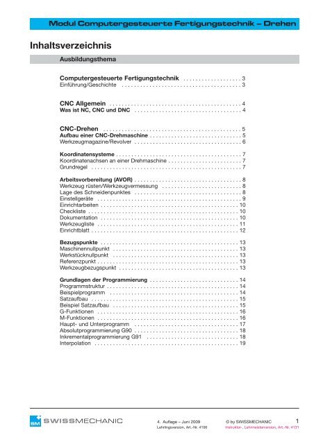 Computergesteuerte Fertigungstechnik â Drehen - Swissmechanic