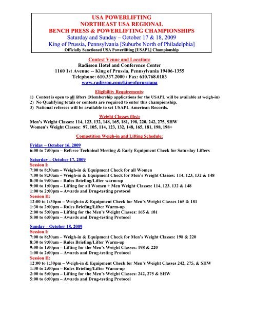 usa powerlifting northeast usa regional bench press