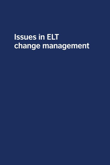 Issues in ELT change management - TeachingEnglish